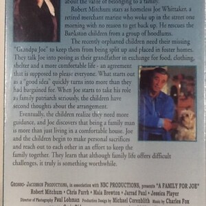 Factory Sealed A Family for Joe VHS Robert Mitchum Chris Furrh Maia ...