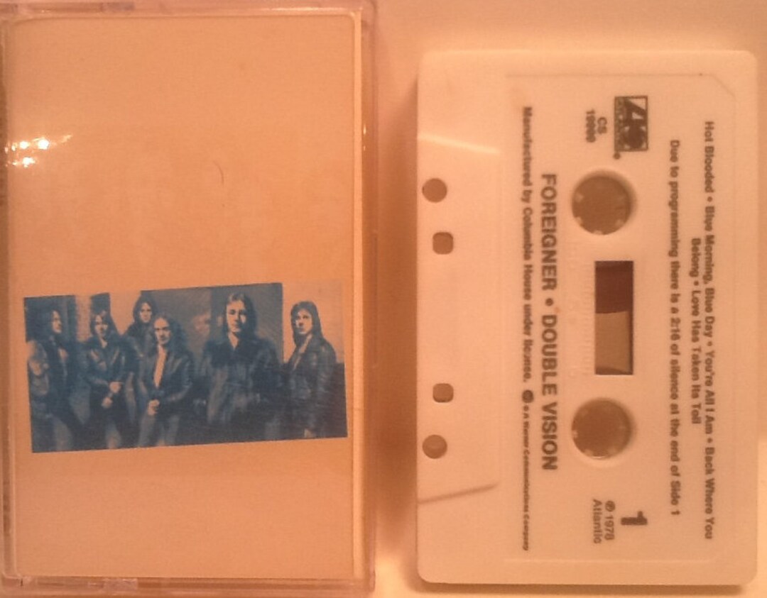 Foreigner CASSETTE Double Vision 1978 Hot Blooded Blue Morning Blue Day ...