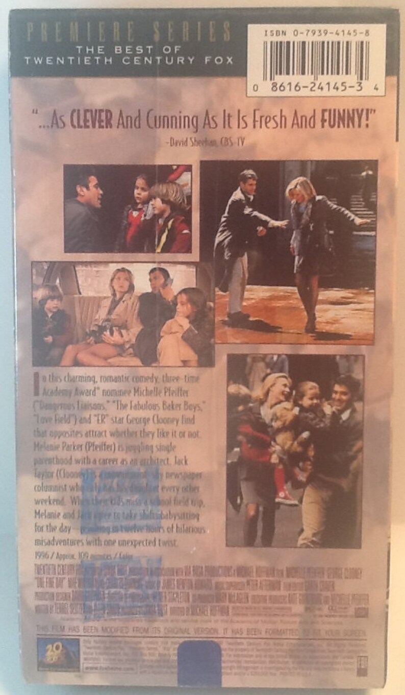 FACTORY SEALED One Fine Day VHS George Clooney Michelle | Etsy