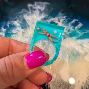 Swimming Pool Ring Beach Jewelry Caribbean Blue Gifts - Etsy