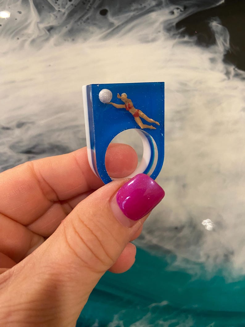 Resin Swimming Pool Ring: Handmade Beach Vacation Souvenir - Etsy