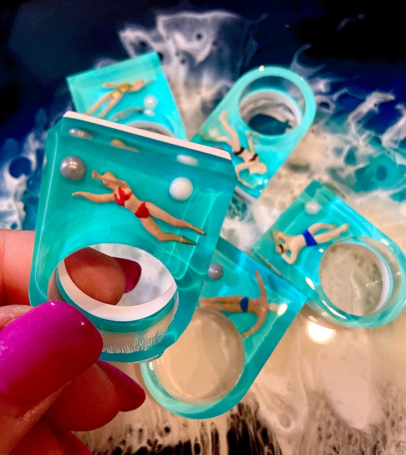 Resin Swimming Pool Ring: Handmade Beach Vacation Souvenir - Etsy