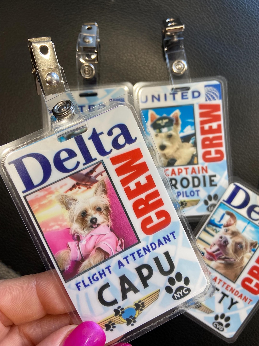 Personalized Pet ID Card, Airline Badge for Your Dog or Cat! Pilot or ...