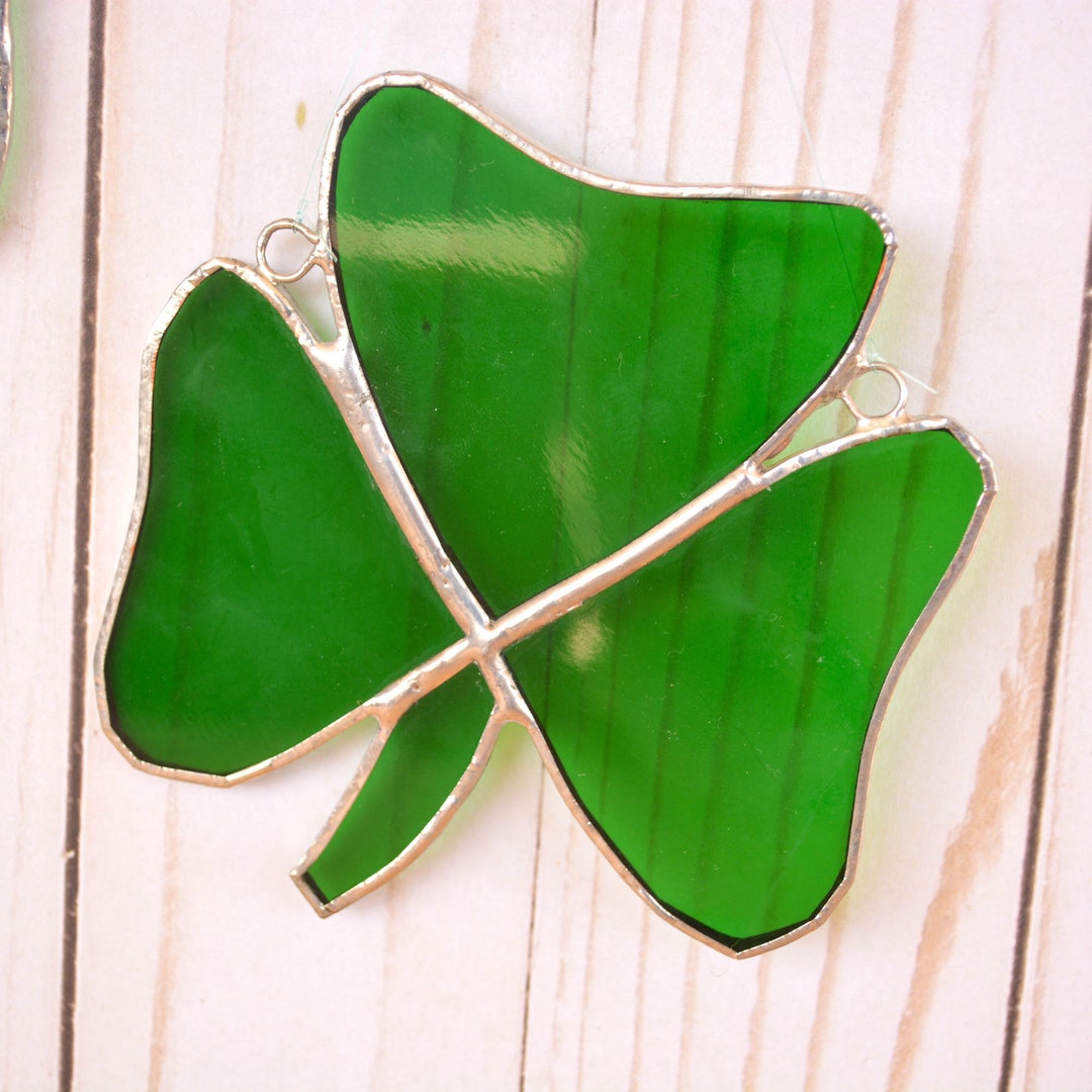 Shamrock Stained Glass Suncatcher - Etsy