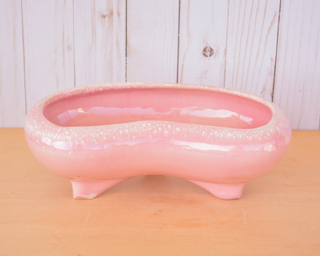 Pink Kidney Shaped Footed Planter - Etsy