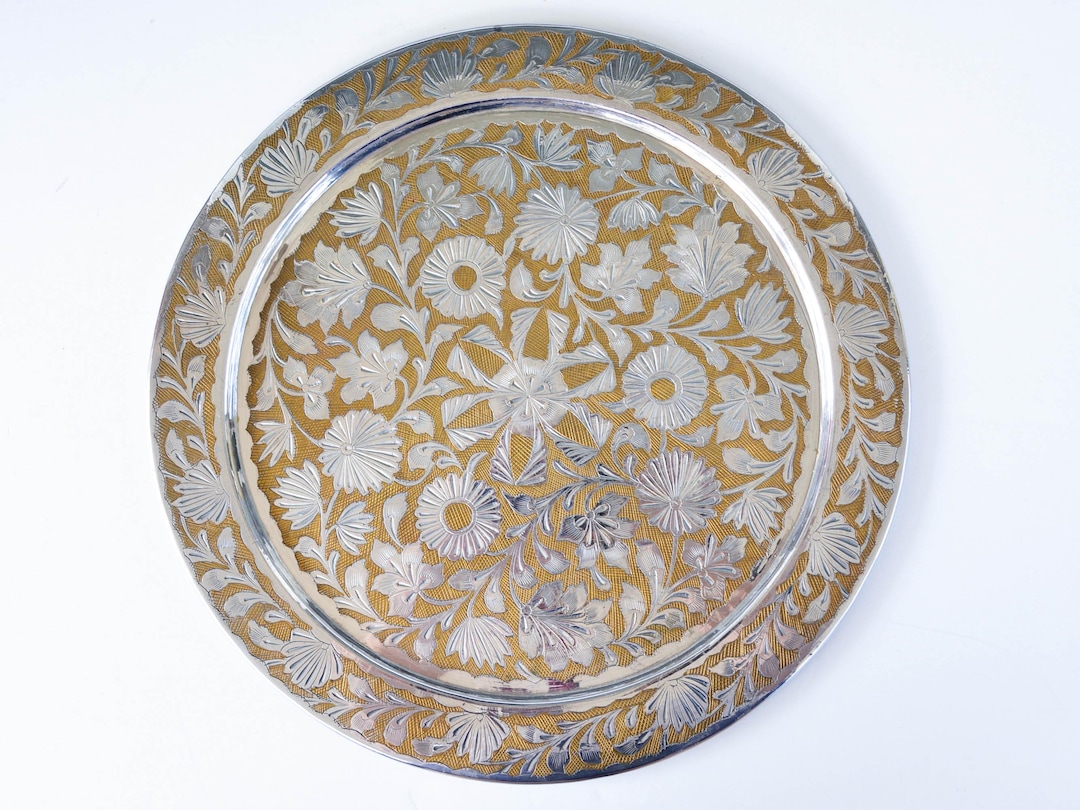 Ornate Engraved Platter Made in India - Etsy