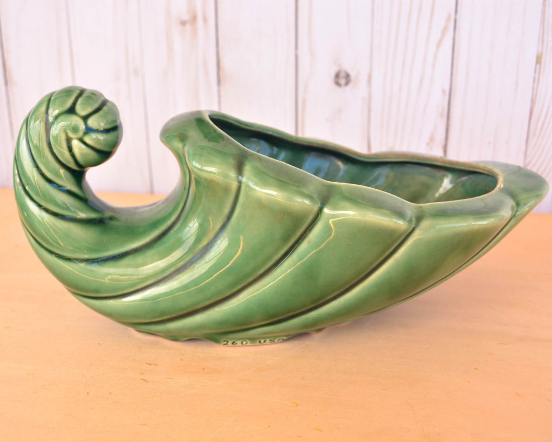 Cornucopia Green Planter Horn a Plenty - Etsy