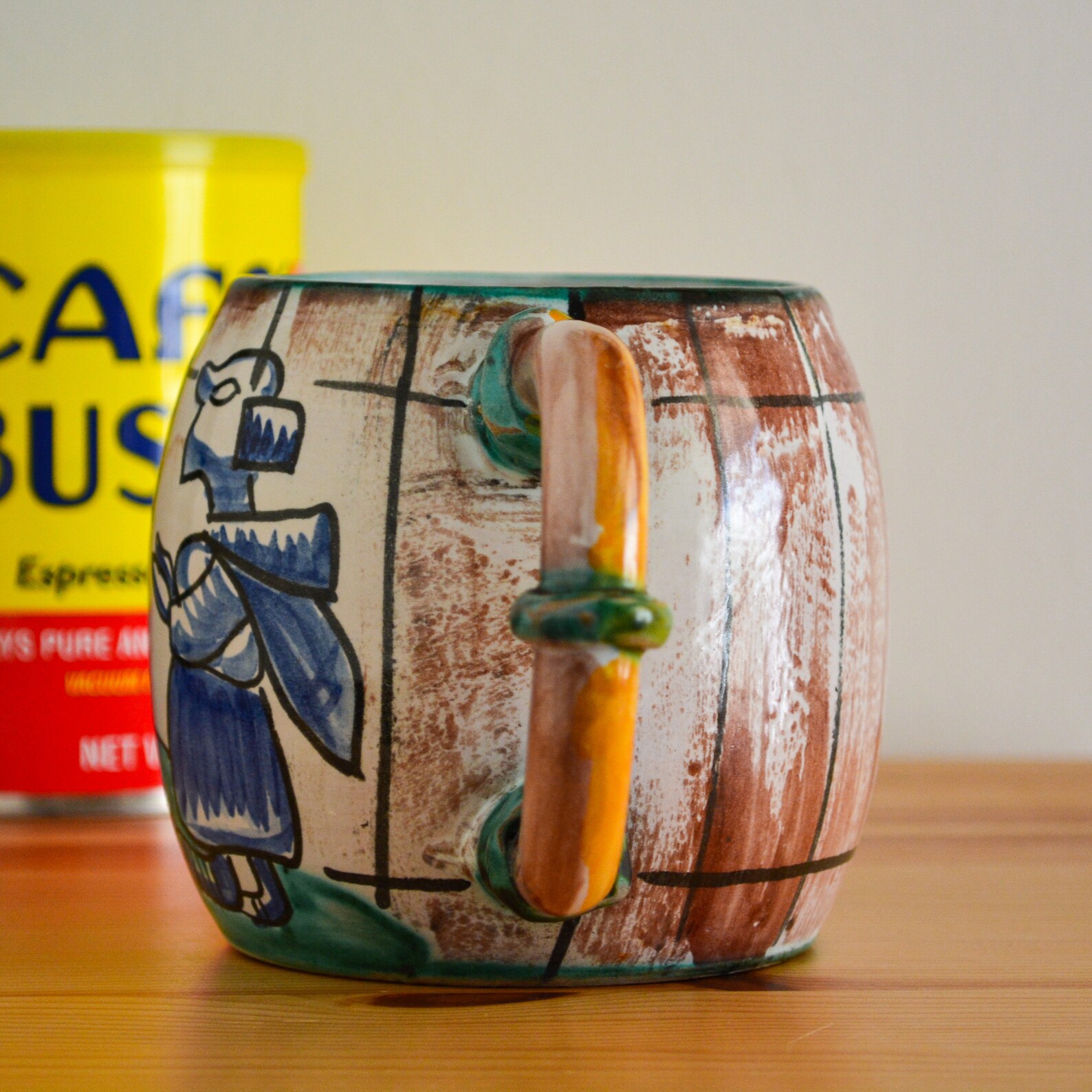 Italian Hand Painted Pottery Mug With Monk and Church Scene - Etsy