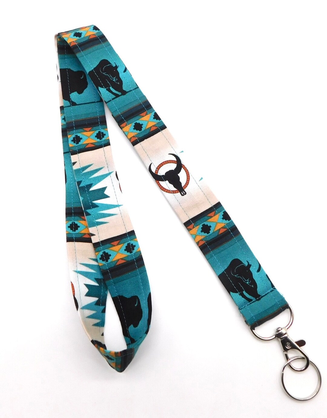 Buffalo Lanyard in Dark Teal, Lanyard for Teacher Keys, Southwest ...