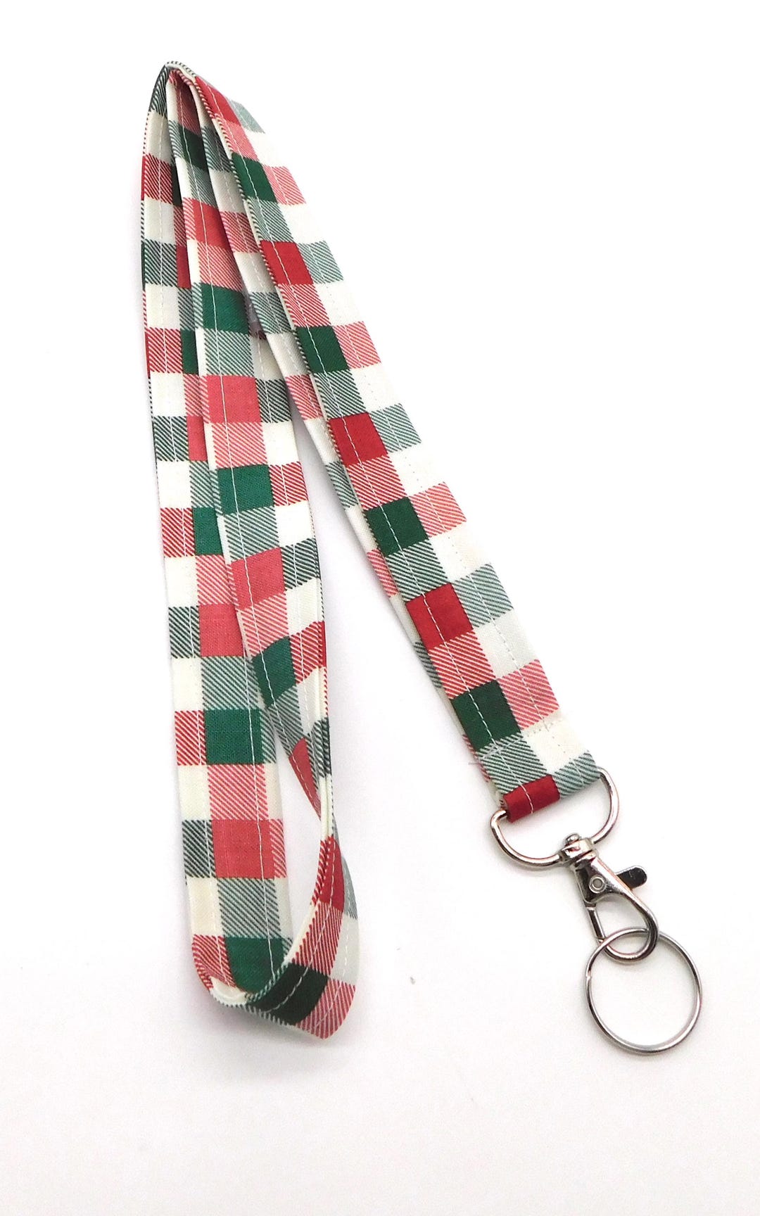 Red Green Check Lanyard / Teacher Lanyard Gift / Christmas Holiday Key ...