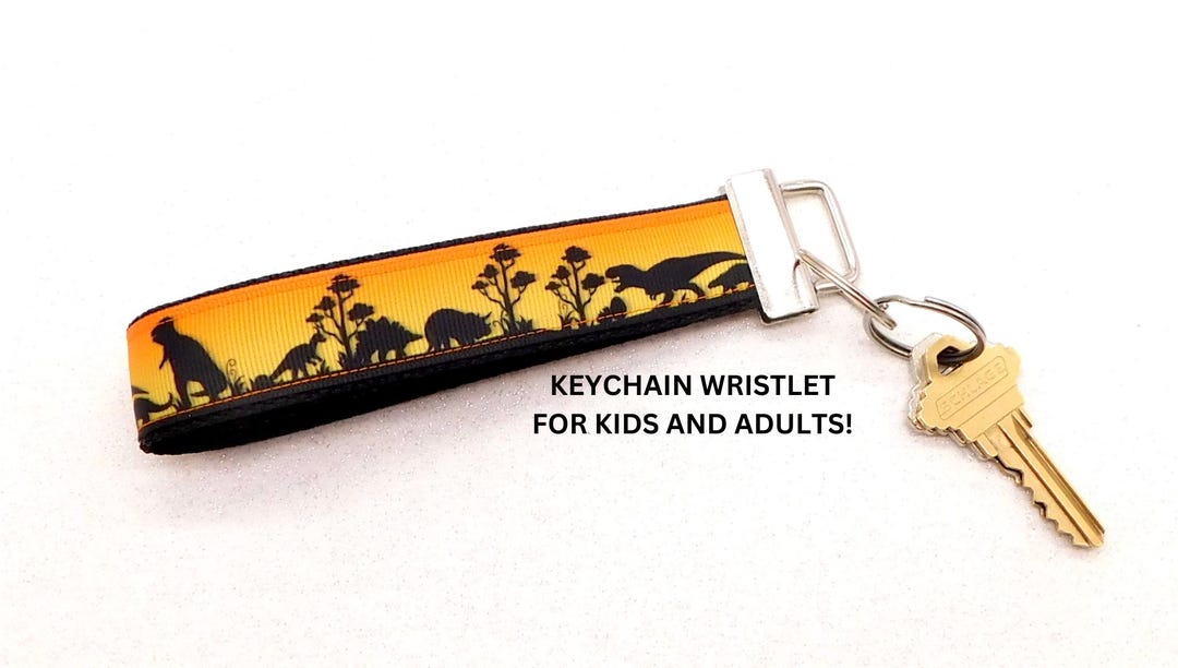 Dinosaur Keychain for Kids / Key Fob for Keys and ID Badges / Fun Cute ...