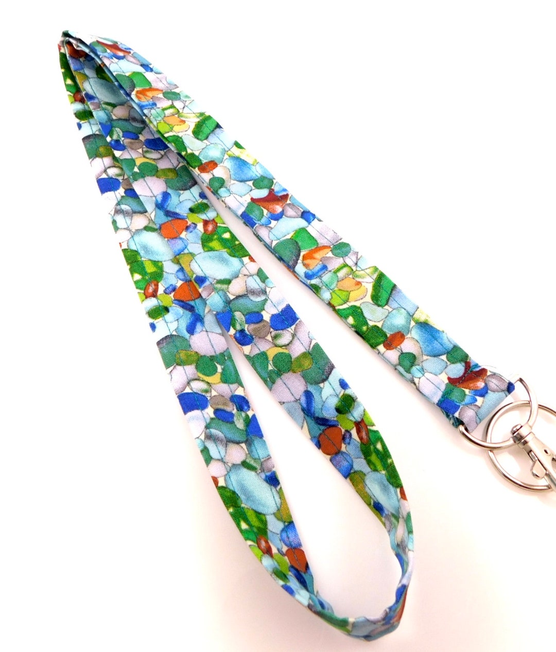 Sea Glass Lanyard for Keys or ID | Ocean-inspired Lanyard for Teachers ...