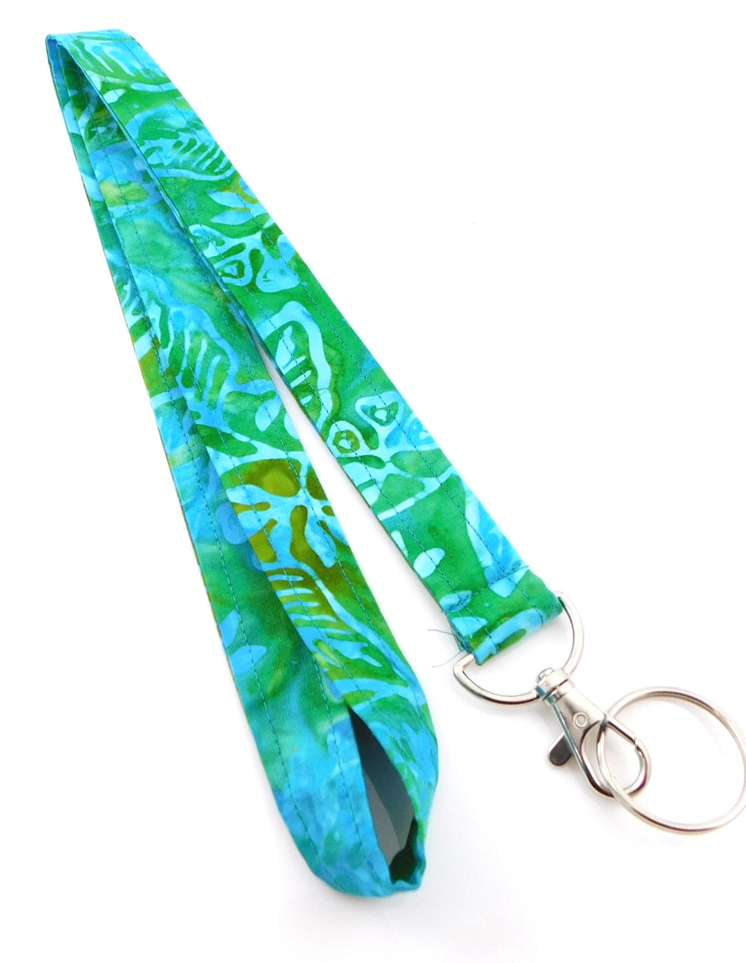 Abstract Ocean Lanyard in Bright Blues and Greens / Teacher Lanyard for ...