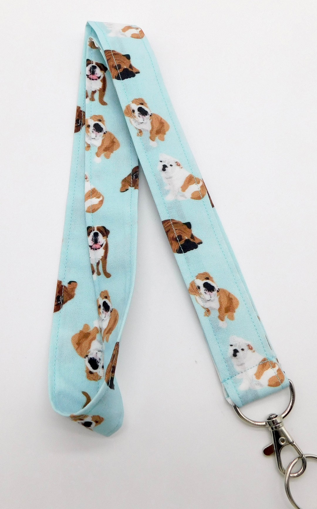 English Bulldog Lanyard and Key Fob for Dog Lovers / Dog Trainer ...