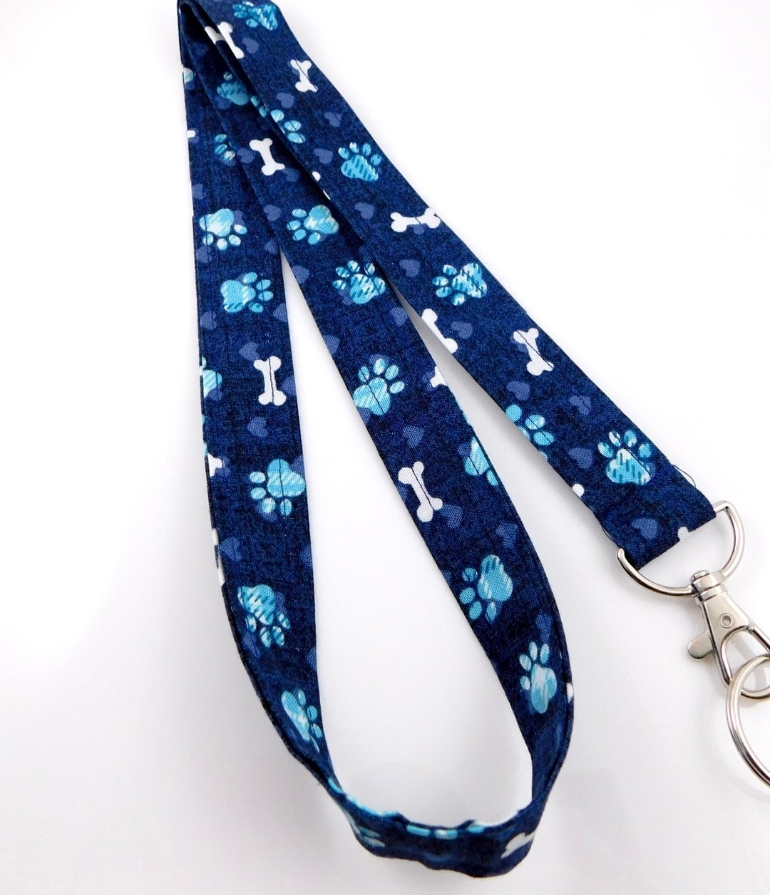 Blue Dog Lanyard for Dog Lovers / Dog Mom Gift Lanyard / Key Holder for ...