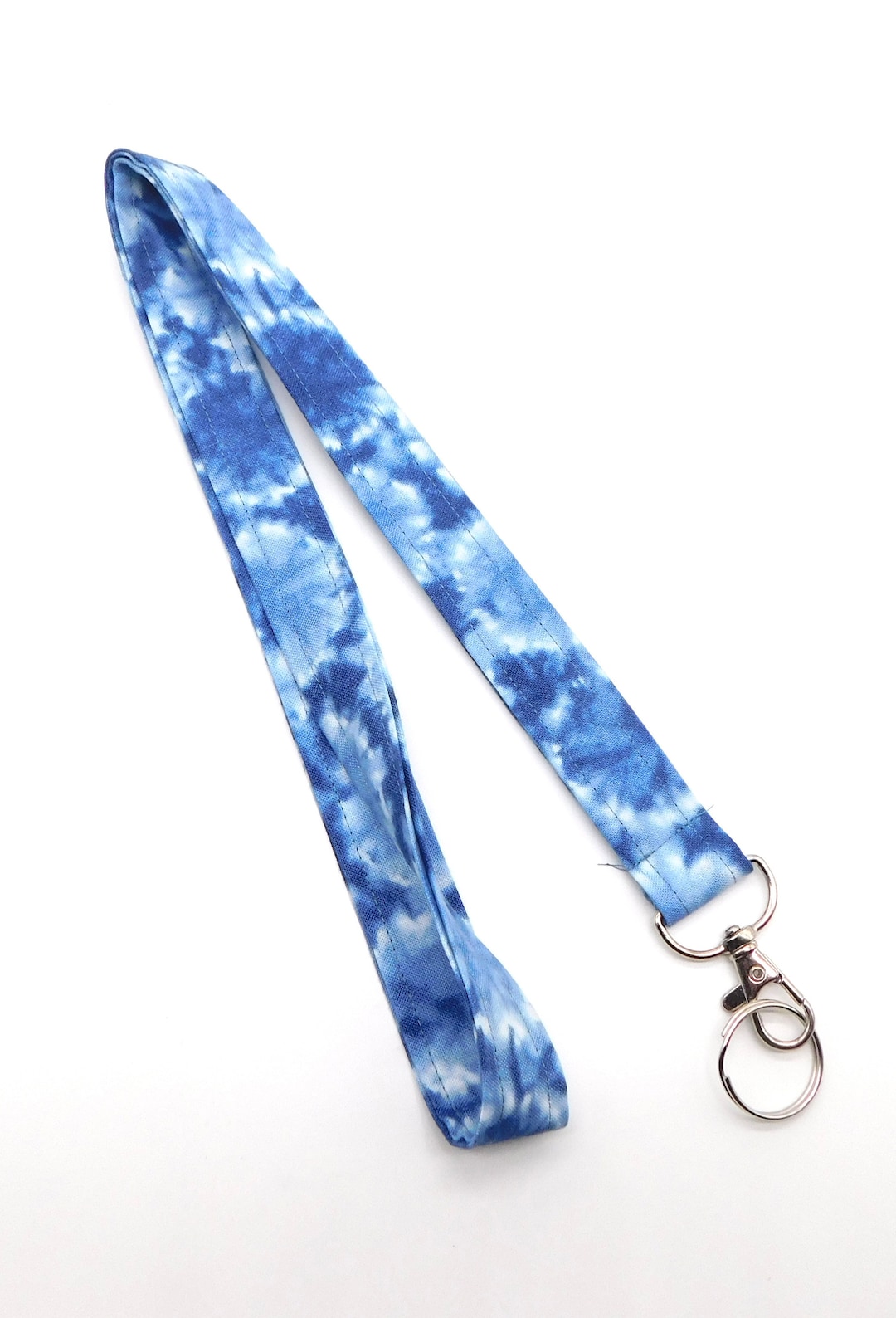 Tie Dye Denim Blue Lanyard in 3 Widths / Teacher Lanyard for Keys and ...