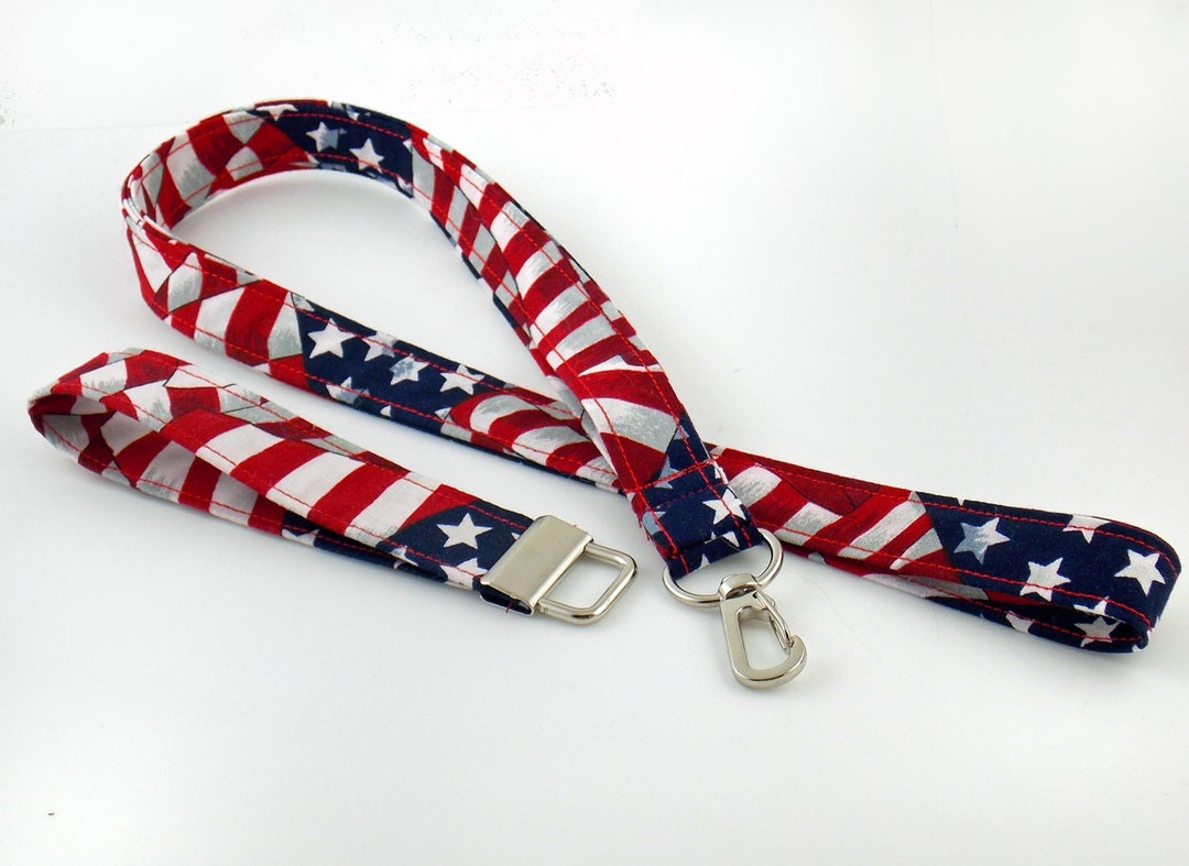 USA Flag Lanyard With Optional Key Fob / Patriotic Key Holder ...