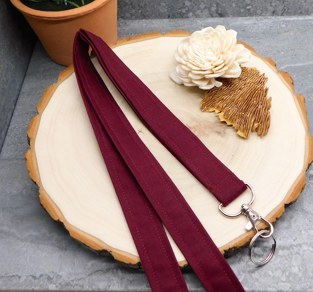 Dark Burgundy Lanyard in 3 Width Sizes / Teacher Lanyard for Keys and ...
