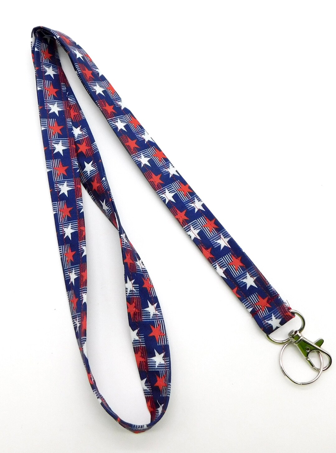 Red White and Blue Stars Lanyard / 4th of July Patriotic Lanyard ...