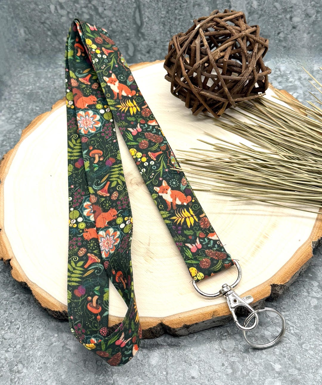 Woodland Lanyard / Squirrel Lanyard / Fox Lanyard / Goblincore Teacher ...