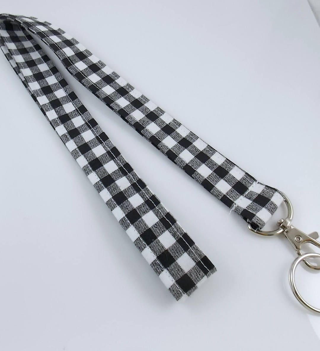 Black and White Check Lanyard for Keys and ID Badges - Office Worker ...
