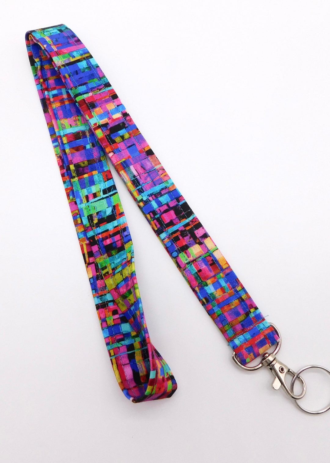 City Lights Lanyard / Bright Geometric Teacher Lanyard for Keys and ID ...