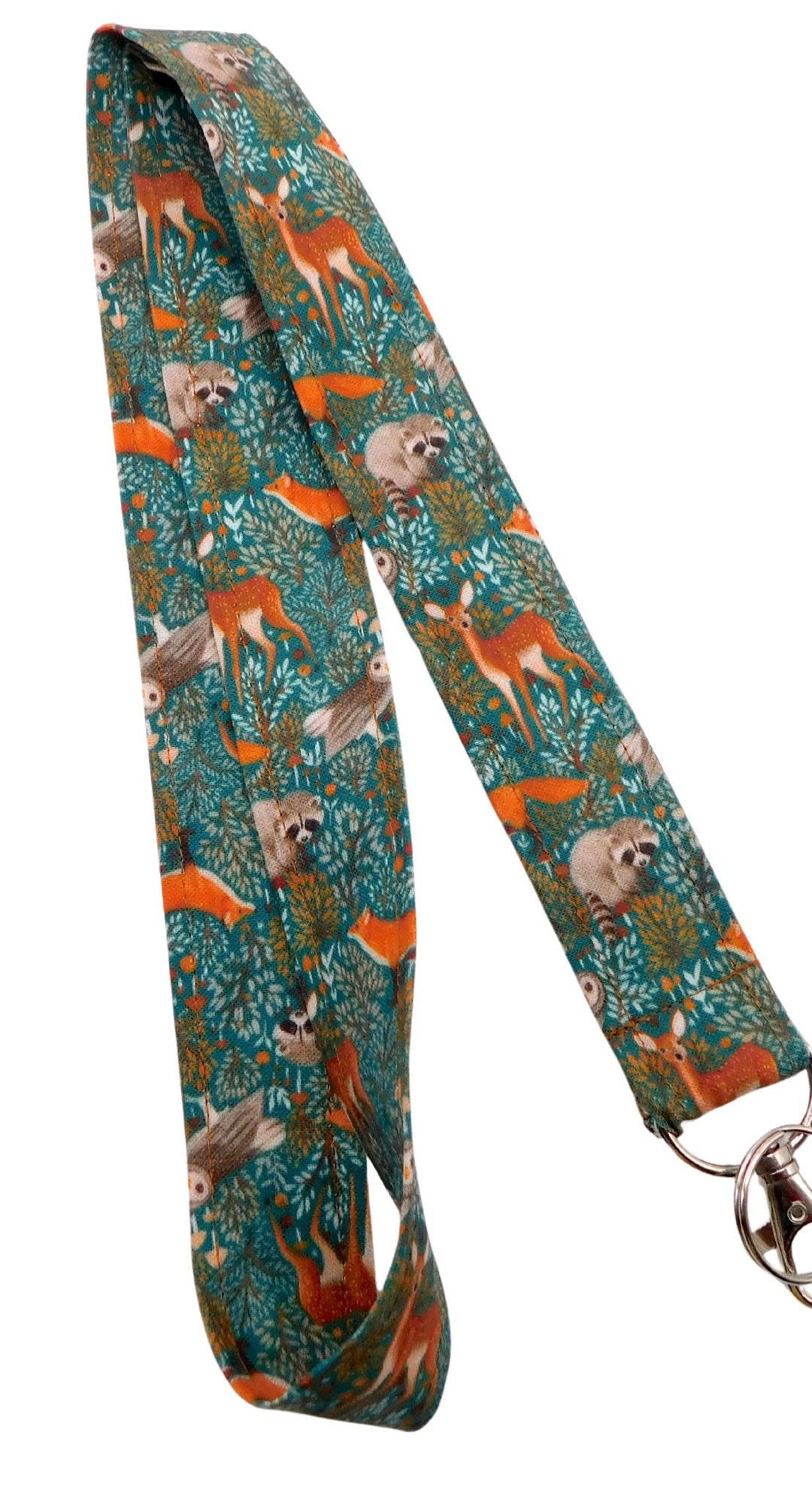 Nature Forest Lanyard / Baby Deer and Raccoon Lanyard / Teacher Lanyard ...