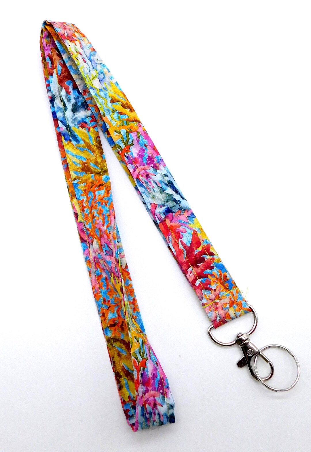 Ocean Coral Lanyard / Teacher Lanyard for Keys and ID Badge / Beach ...