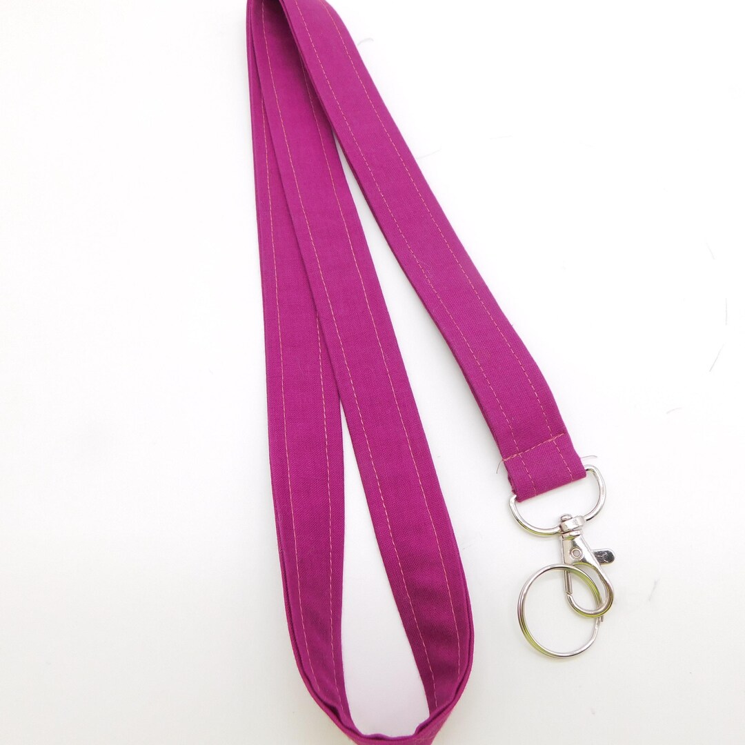 Fuchsia Solid Lanyard in 3 Widths, Teacher Keychain for Keys and ID ...