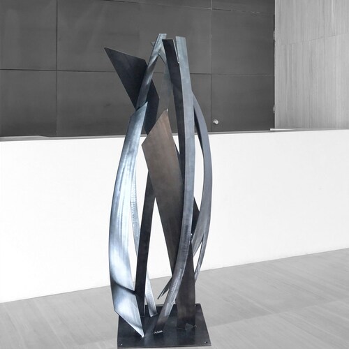 Modern Abstract Grey Large Metal Outdoor Sculpture - Etsy