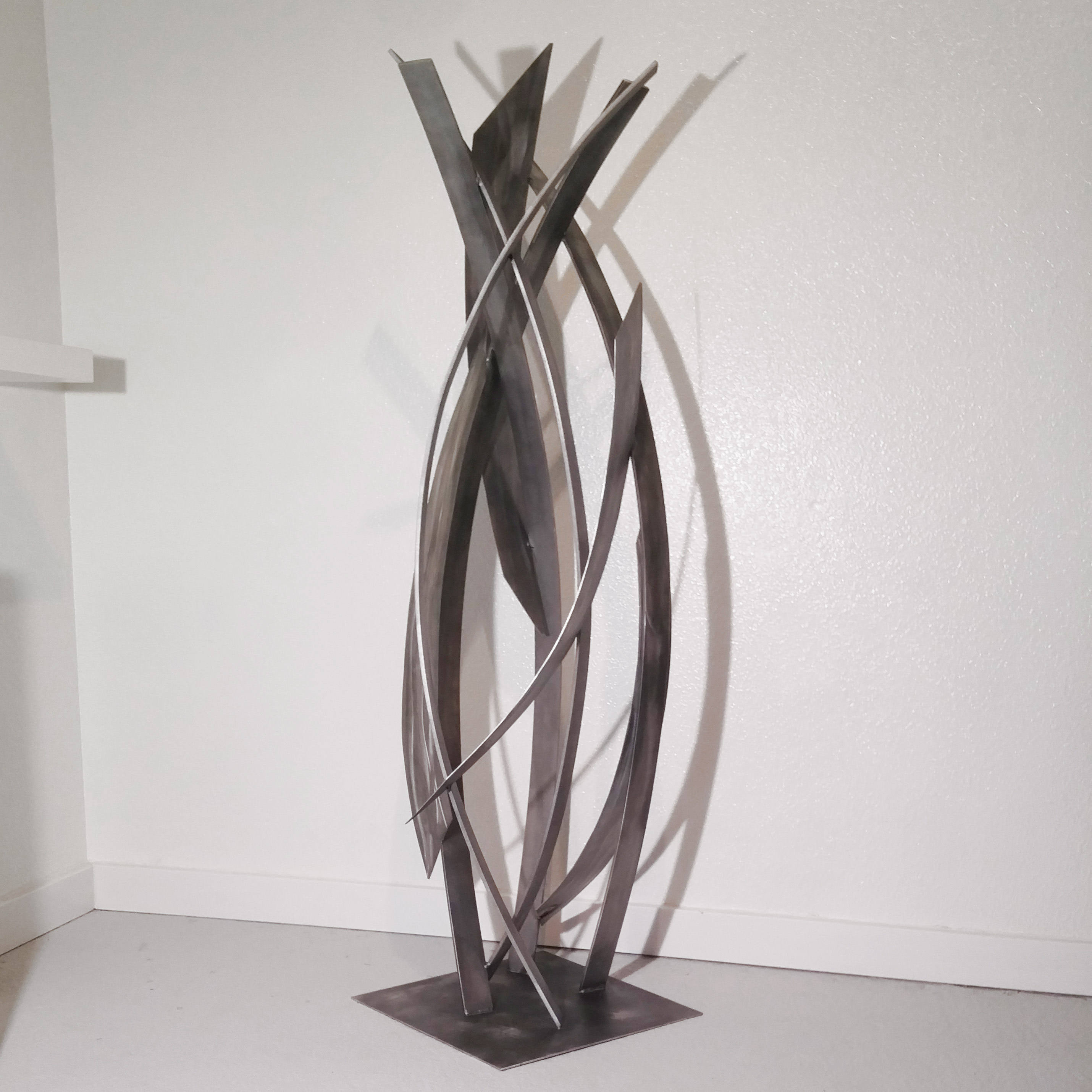 Modern Abstract Grey Large Metal Outdoor Sculpture | Etsy