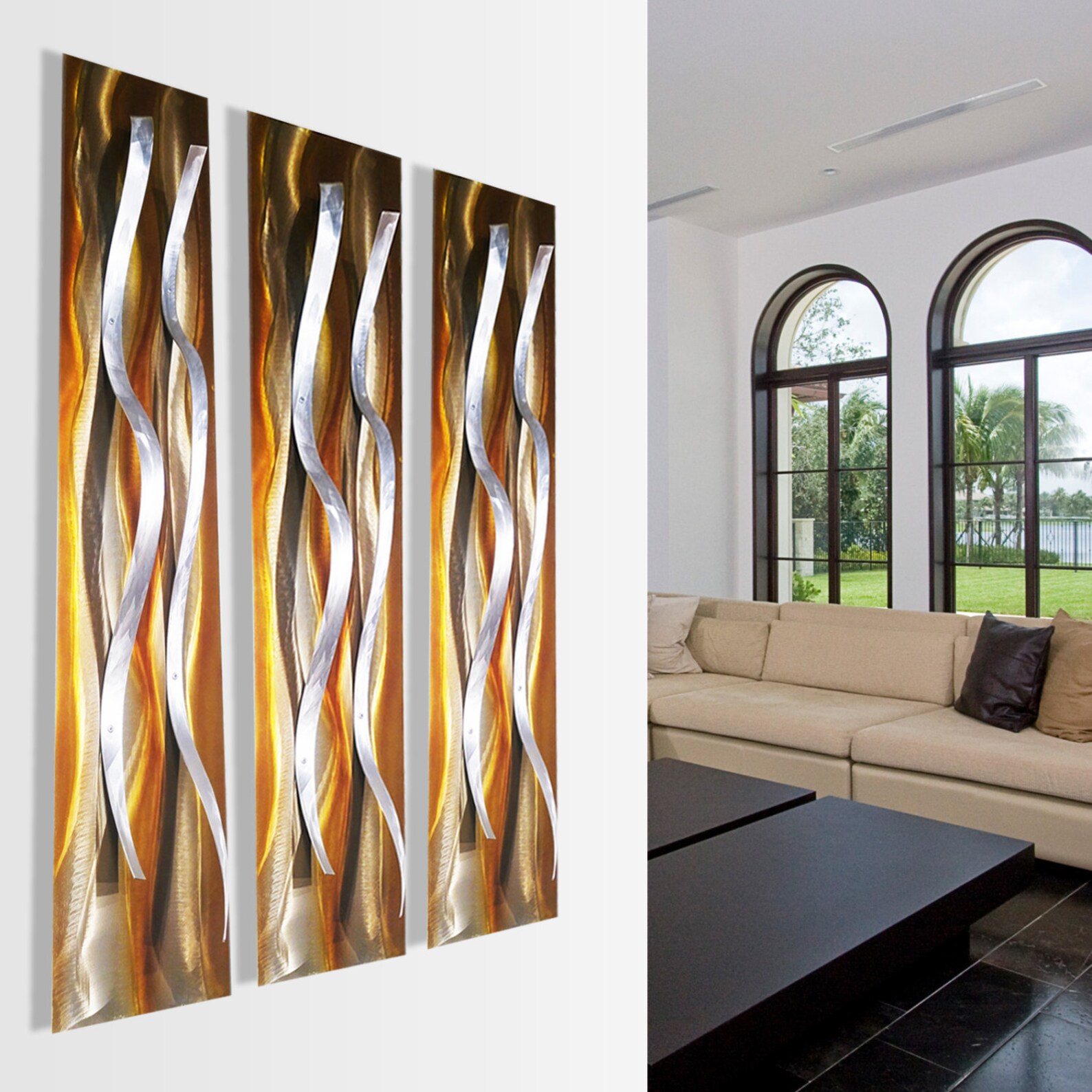 Modern Abstract Copper Gold Silver Metal Wall Sculpture - Etsy