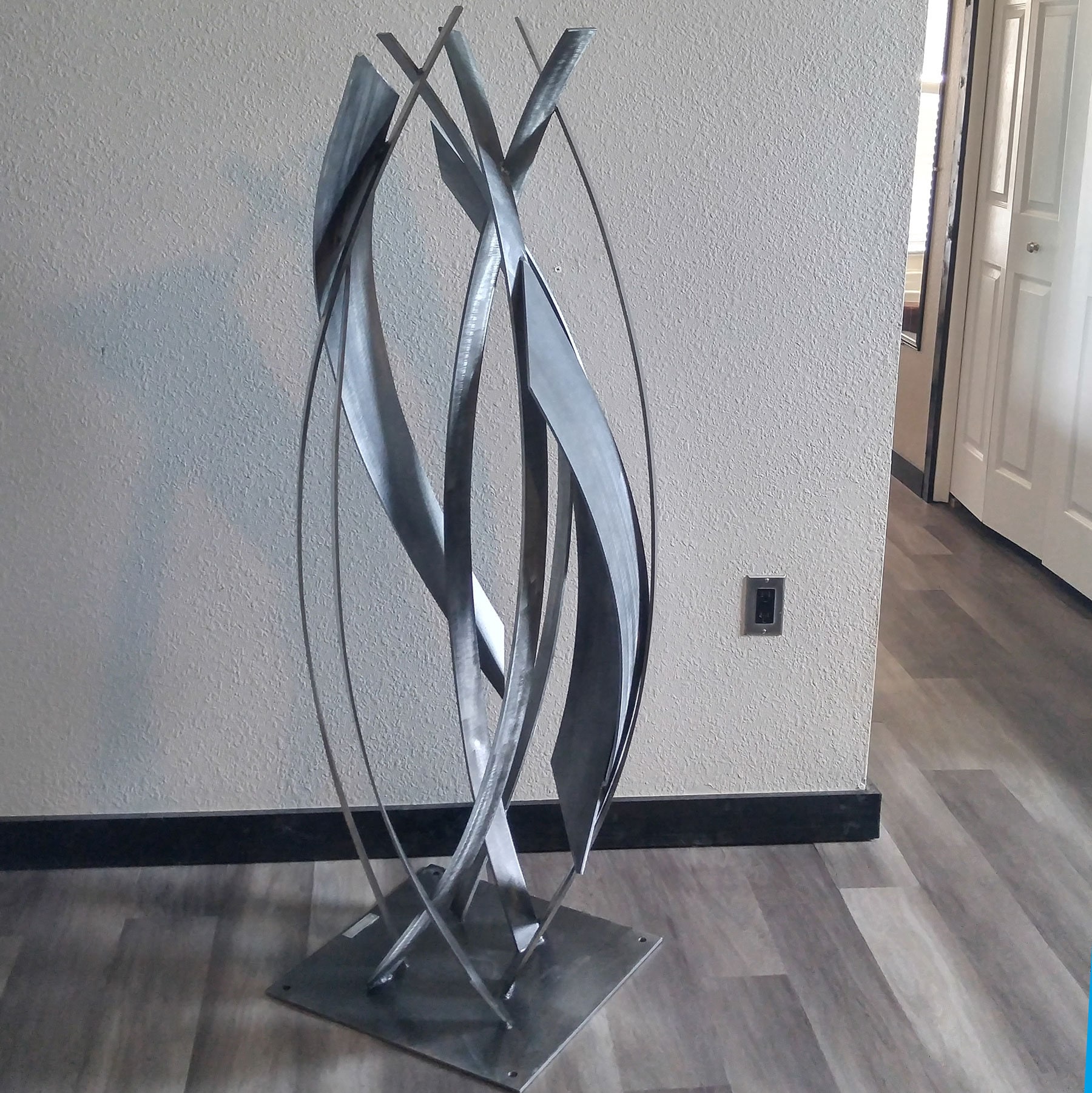 Modern Abstract Grey Large Metal Outdoor Sculpture | Etsy