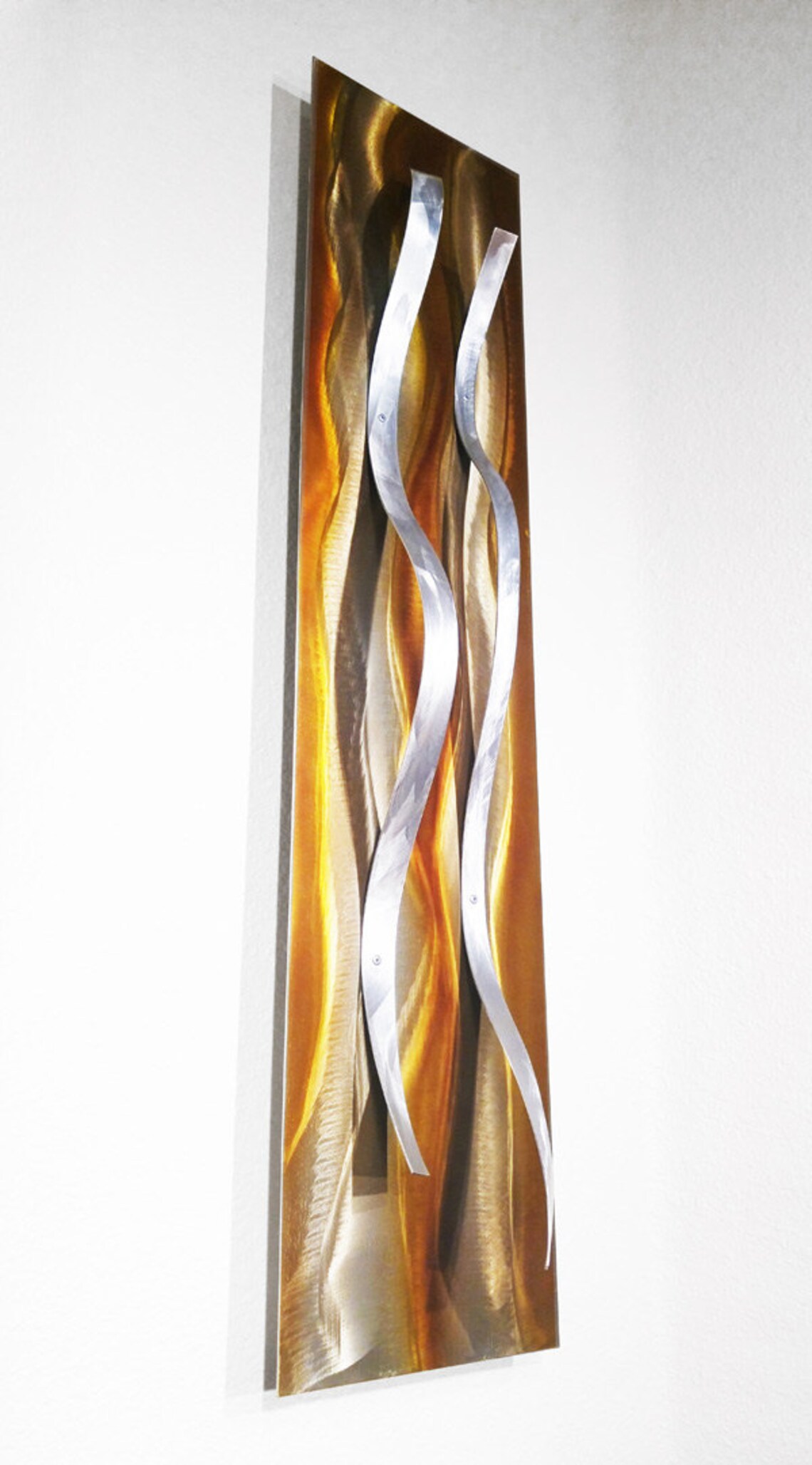 Modern Abstract Copper Gold Silver Metal Wall Sculpture - Etsy