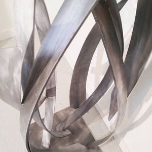 Modern Abstract Grey Large Metal Outdoor Sculpture "storm" by Dustin ...
