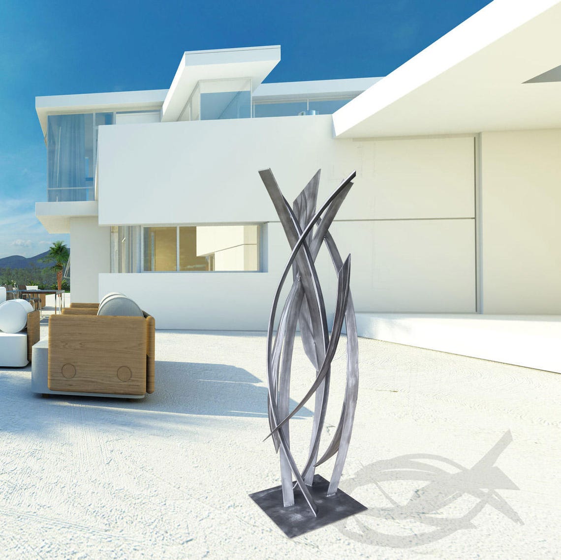 Modern Abstract Grey Large Metal Outdoor Sculpture - Etsy