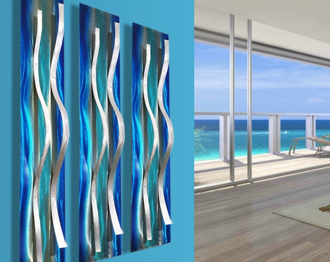 Modern Abstract Vertical Metal Wall Sculpture Silver - Etsy