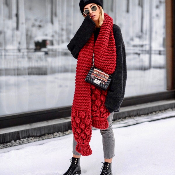 Long Thick Scarf - Etsy