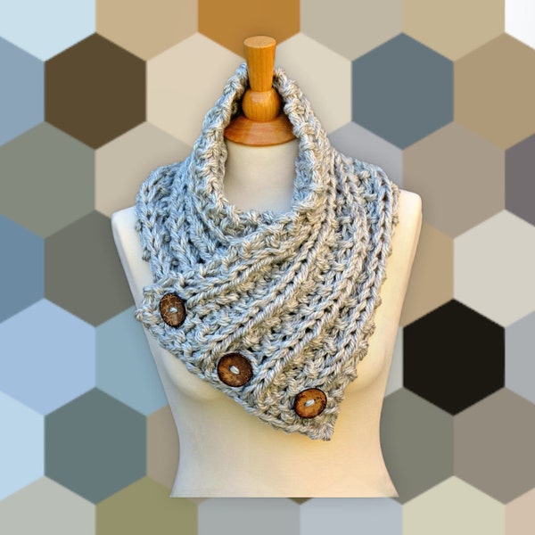 3 Button Scarf - Etsy