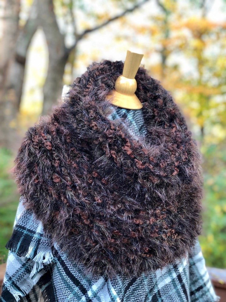 Outlander Cowl Faux Fur Neck Warmer Hand Knitted Chunky - Etsy