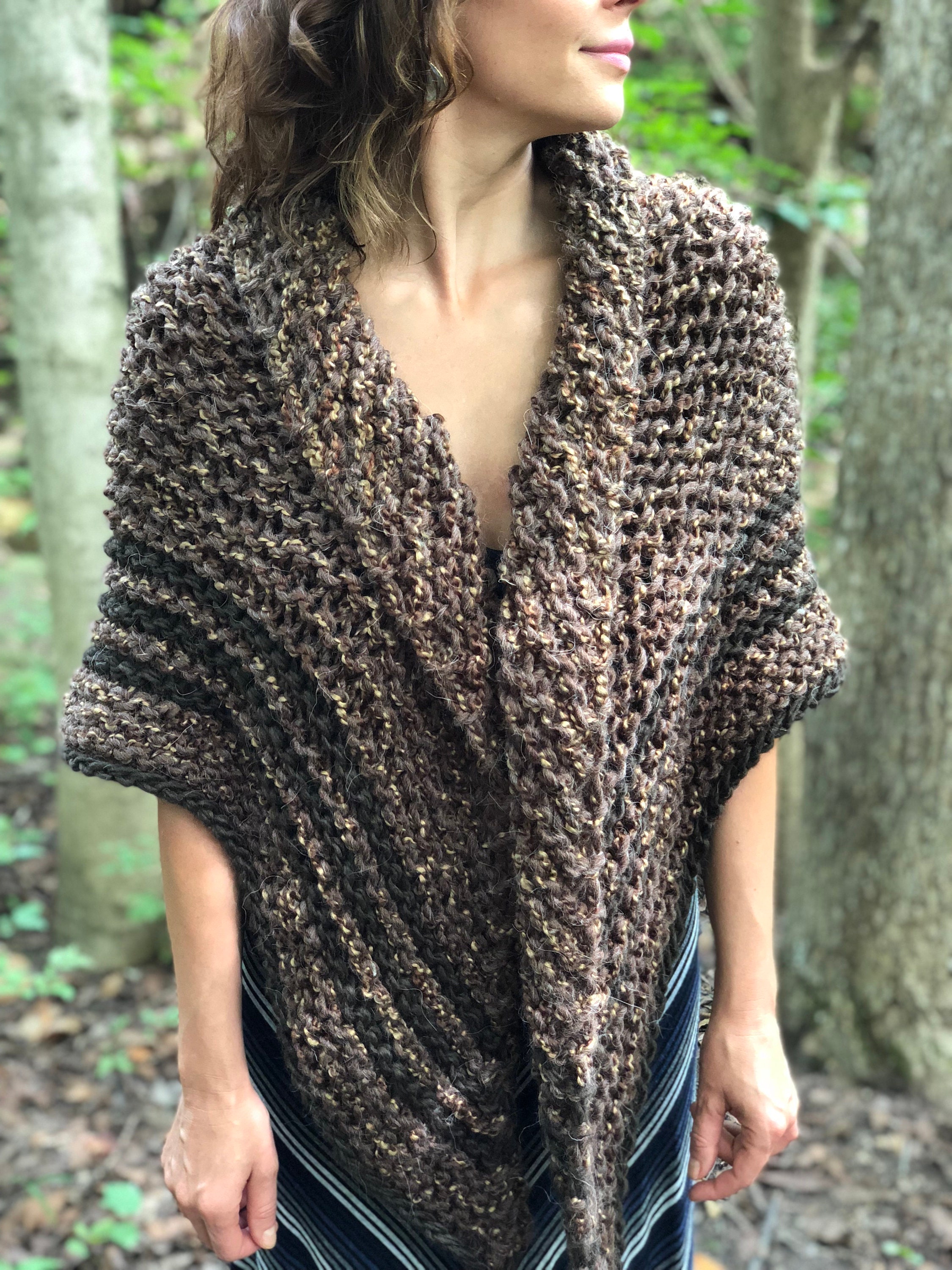 Outlander Shawl Cowl Triangle Scarf Hand Knitted Shoulder | Etsy