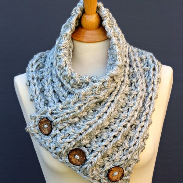 3 Button Scarf - Etsy