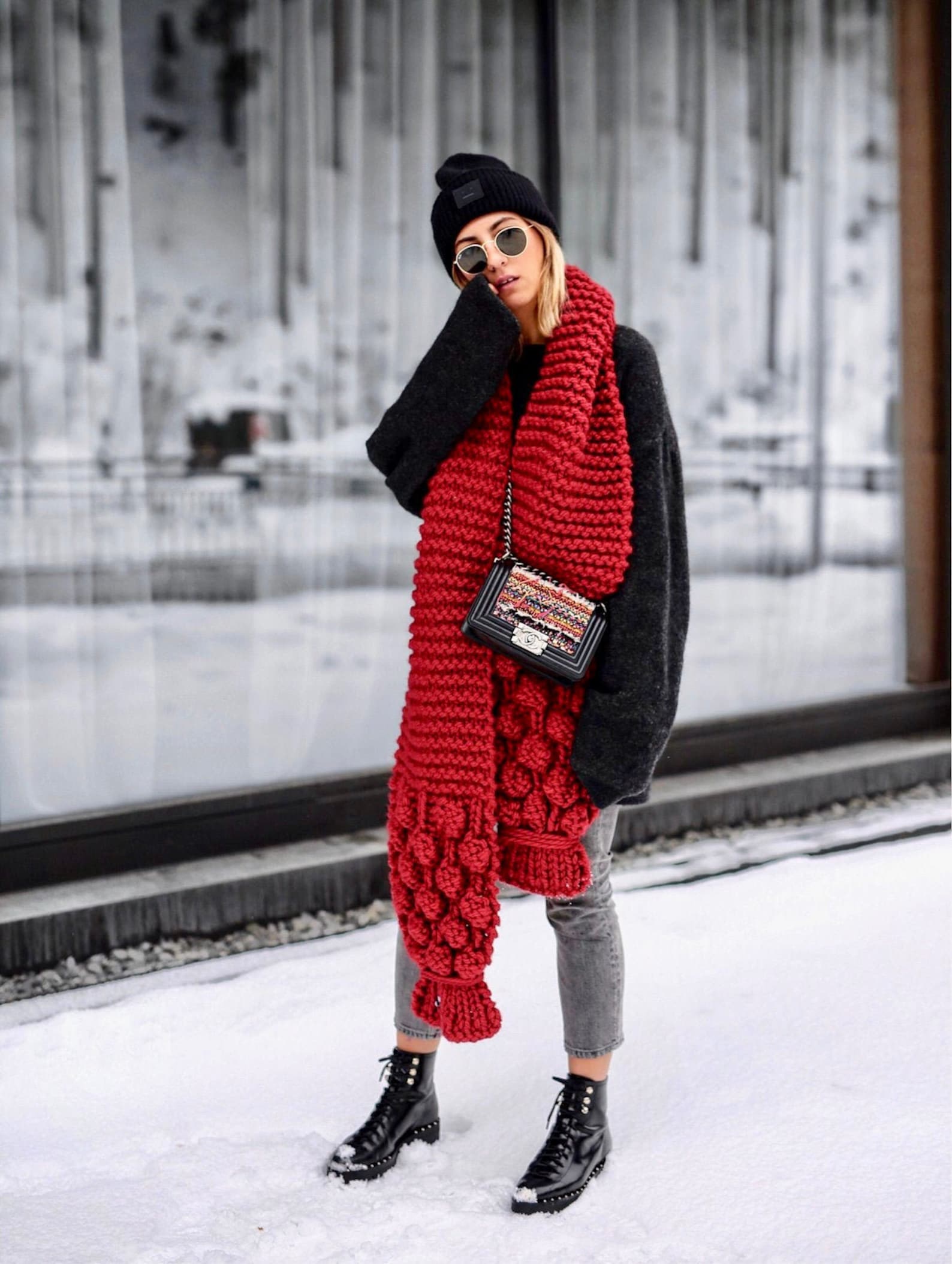 Super oversized scarf luxurious extra long hand knitted | Etsy