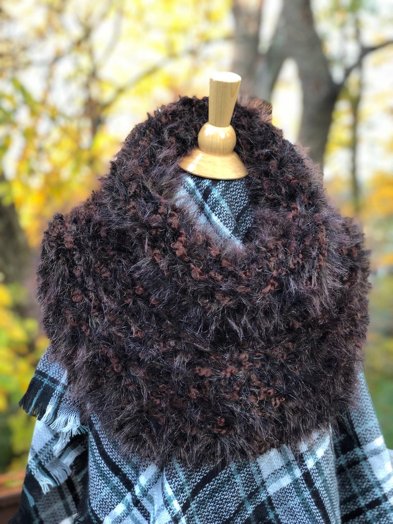 Outlander Cowl Faux Fur Neck Warmer Hand Knitted Chunky - Etsy