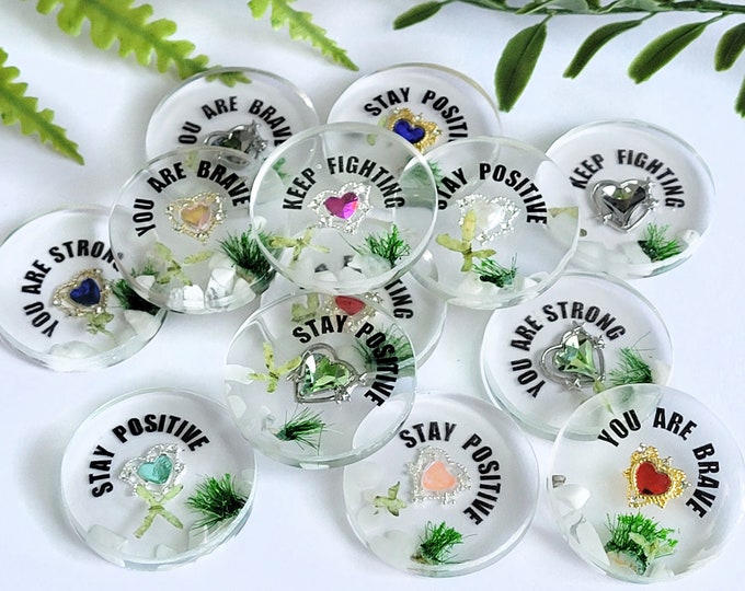 AWARENESS Tokens set of 2 Tokens Handmade Encouragement Gift Pocket Hug ...