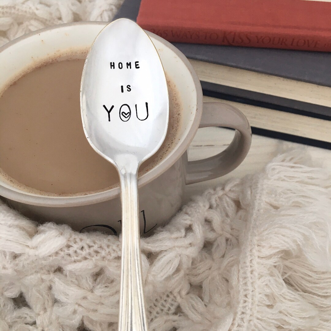Hand Stamped Silver Spoon - Home is You, Hot Chocolate Spoon, Teaspoon ...
