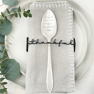 Hand Stamped Serving Spoon - Friends Are the Family We Choose, Holiday ...