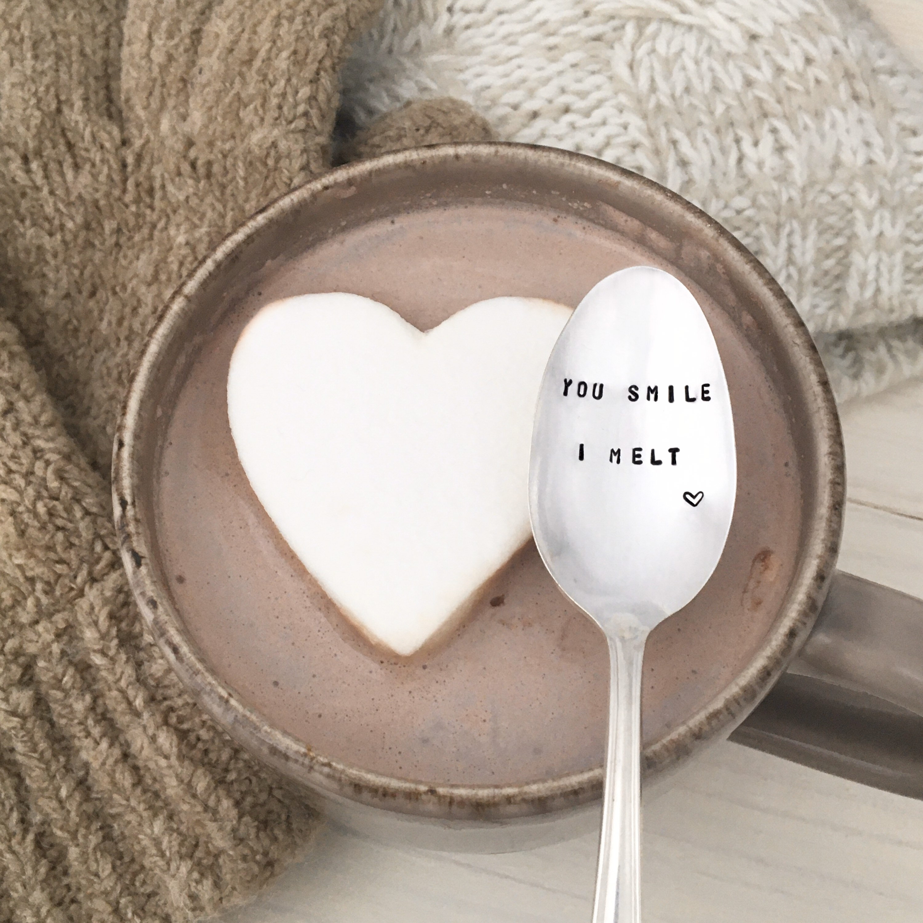 Hot Chocolate Spoon - You Smile - I Melt, Valentine, Hot Cocoa Bar ...