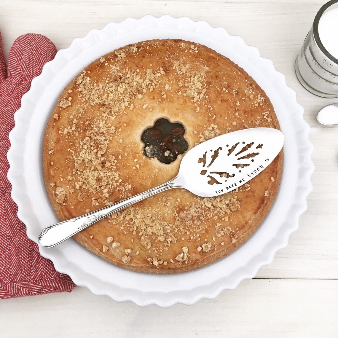 Hand Stamped Cake & Pie Server - You Bake Me Happy, Gift for Baker ...