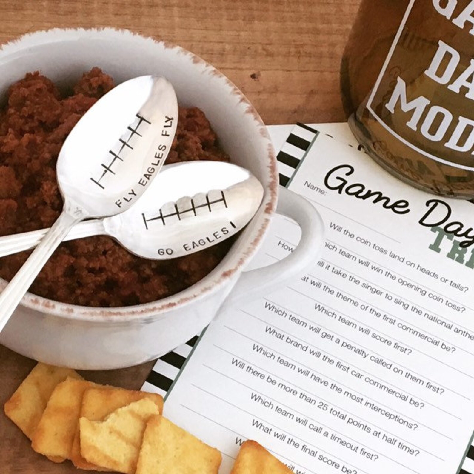 Football Spoon Big Game Tailgate Hostess Gift Superbowl - Etsy